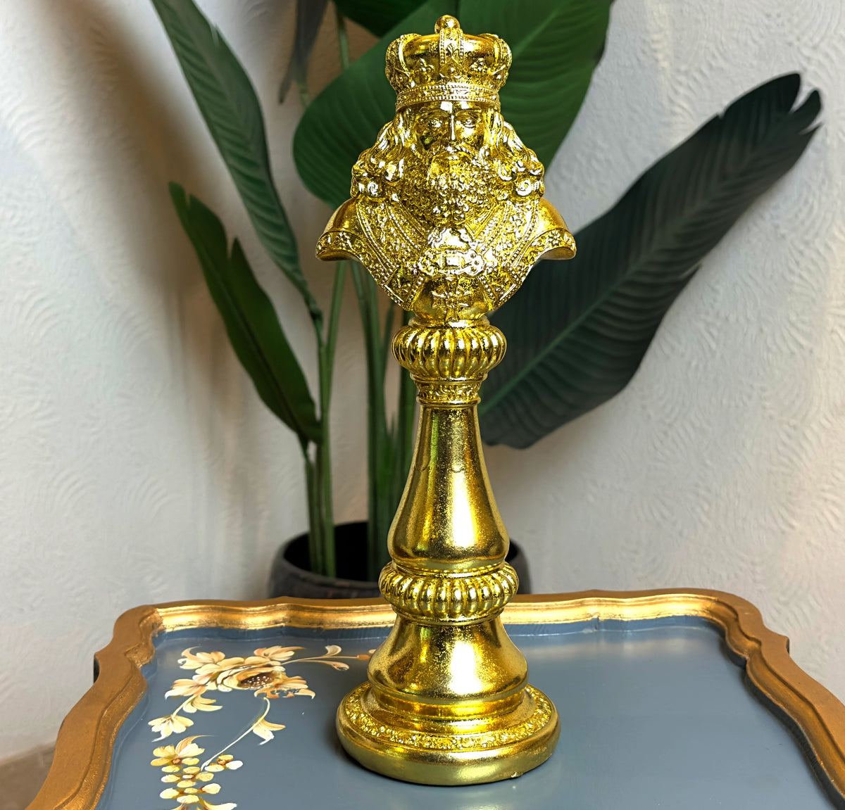 Golden Chess King, Queen And Knight Figurine Set - Needs Store