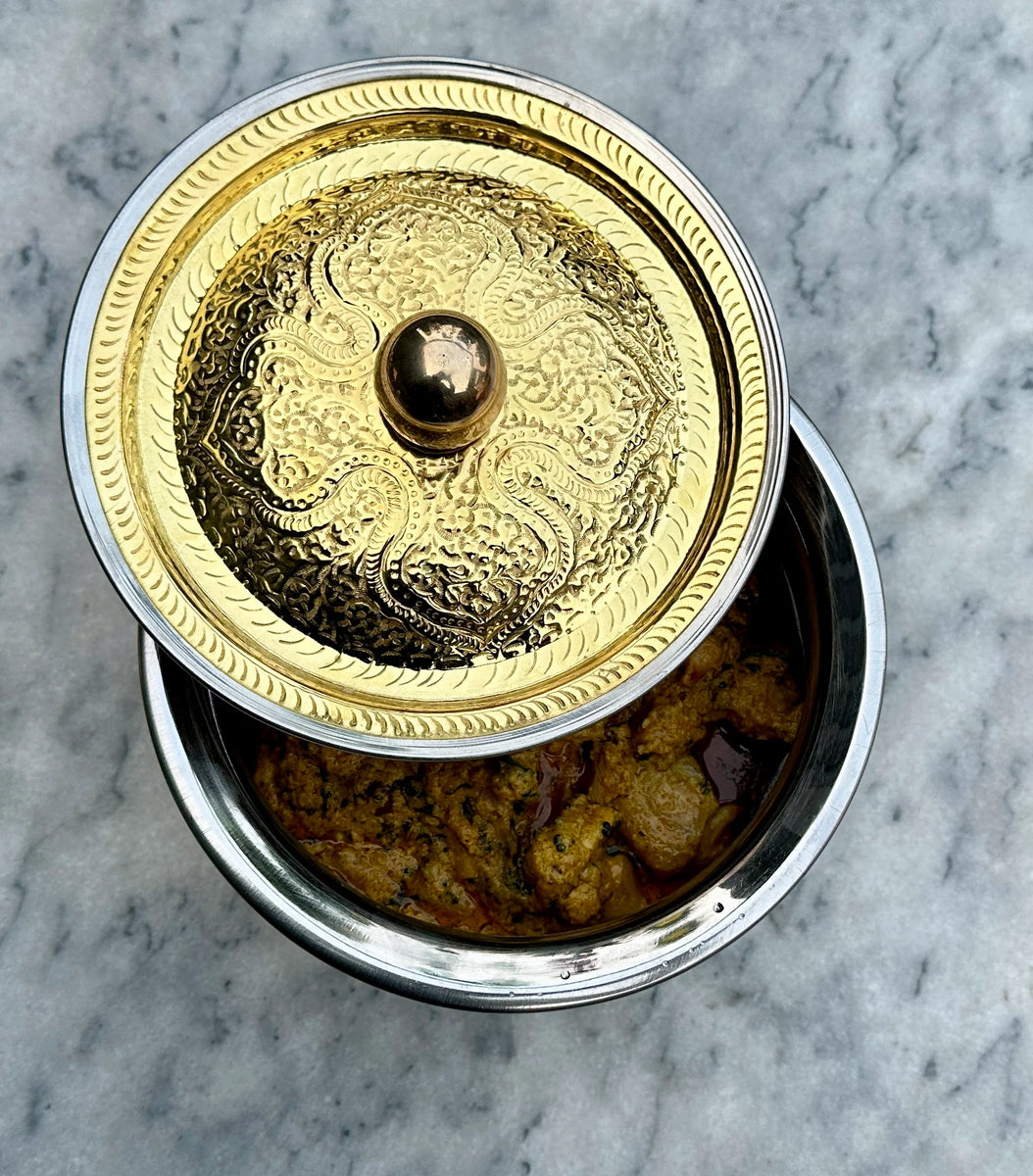 Engraved Brass Handi with Stand – Needs Store