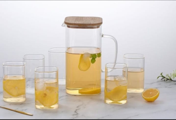 Square Shape Jug Set With Bamboo Tray & Lid – Needs Store