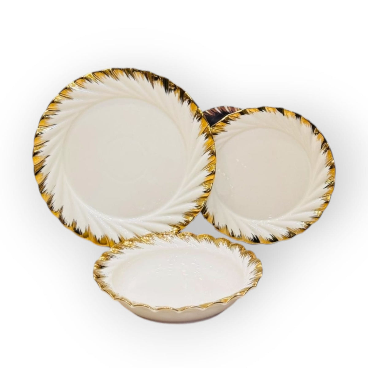 Curves Edges Ceramic plates Set of 18pcs – Needs Store