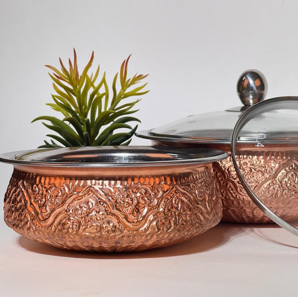 Copper Handi with Glass Lid | Kitchenware | Buy Now - Needs Store