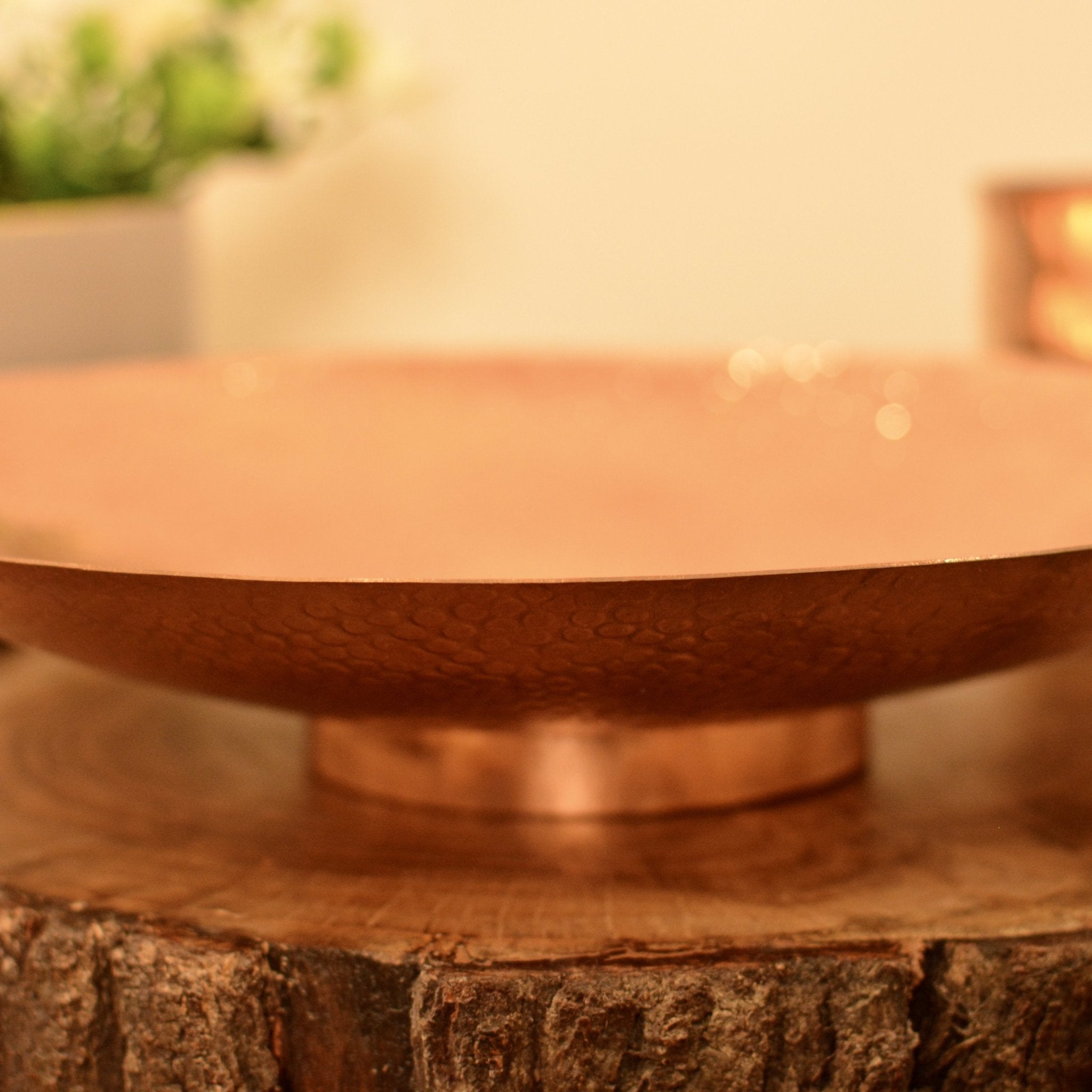 Hammered Copper Round Deep Platter | Shop Online - Needs Store