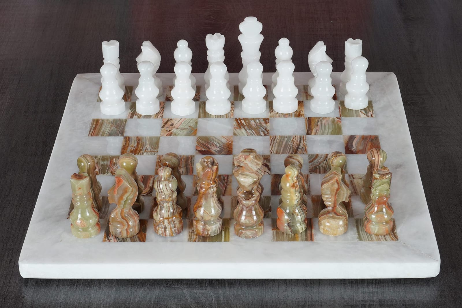 Marble Chess Boards - White & Coral | Buy Now - Needs Store