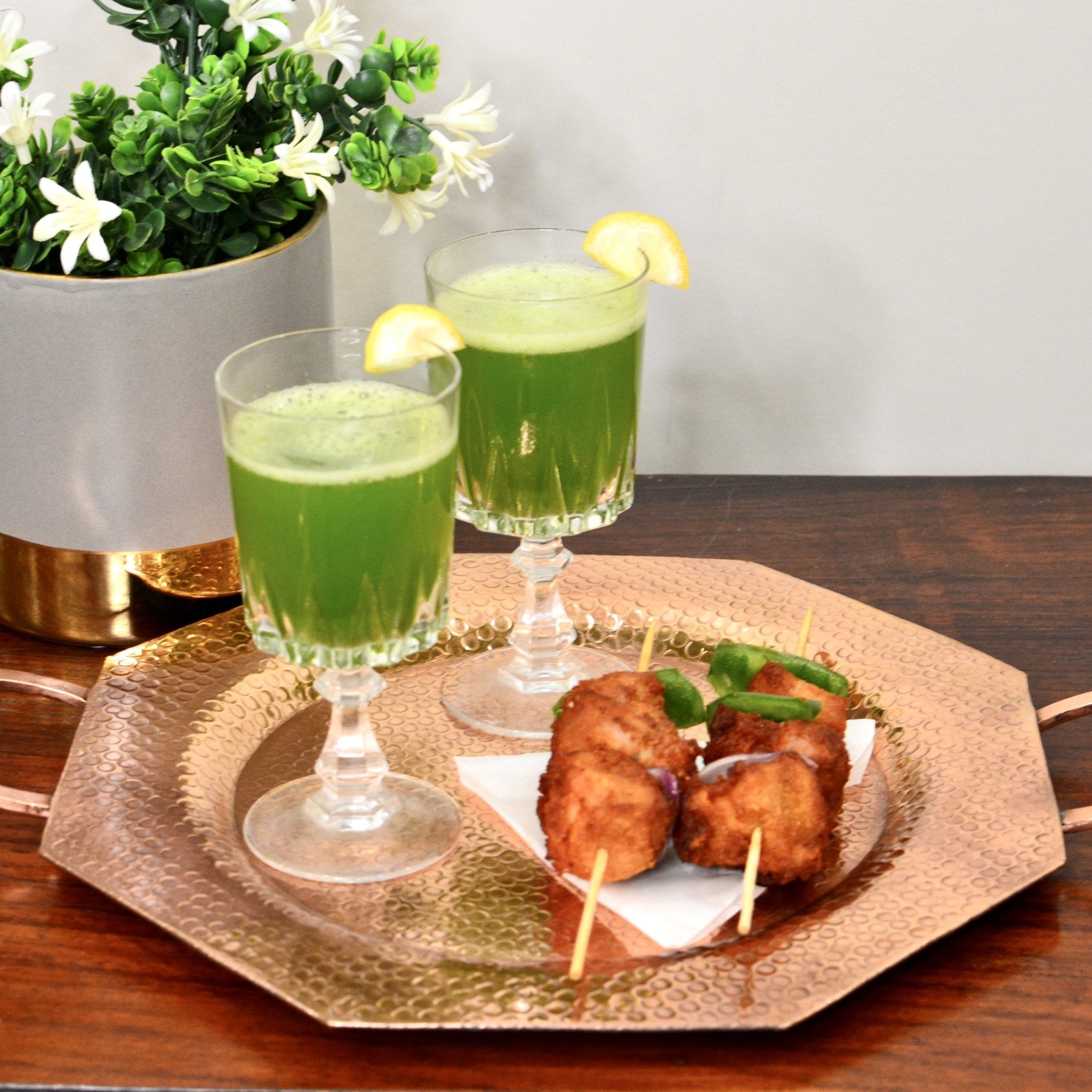 Octagonal Copper Tray / Platter With Handles | Buy now - Needs Store