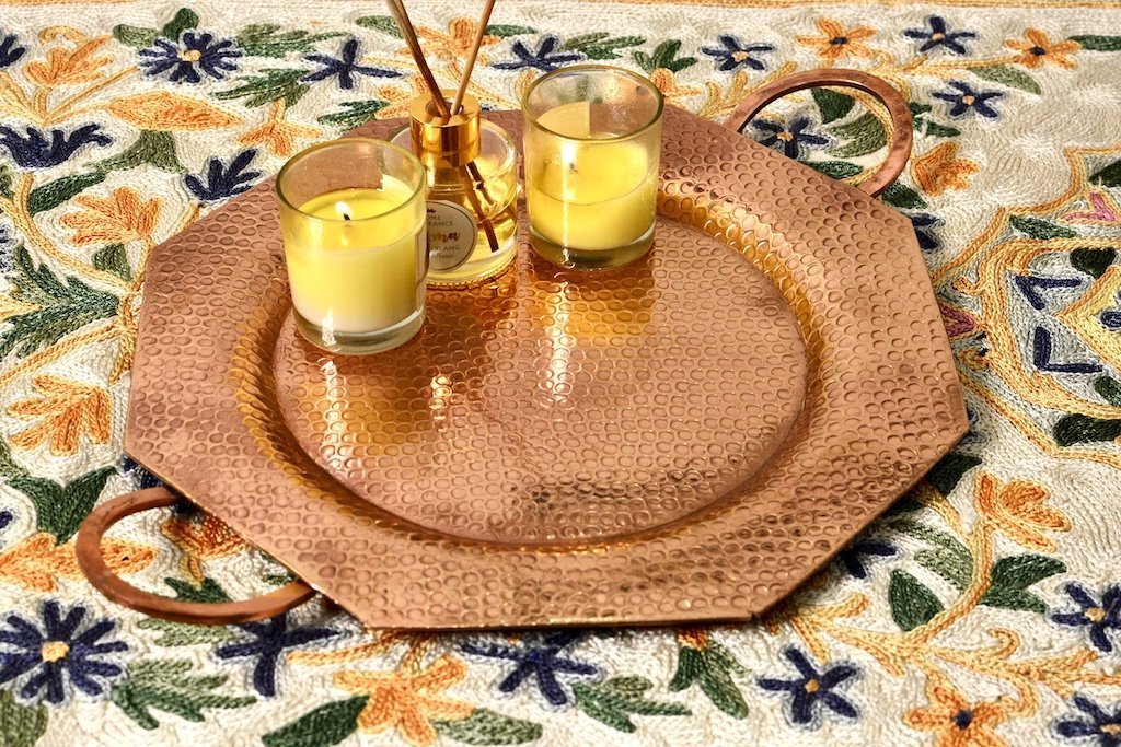 Octagonal Copper Tray / Platter With Handles | Buy now - Needs Store
